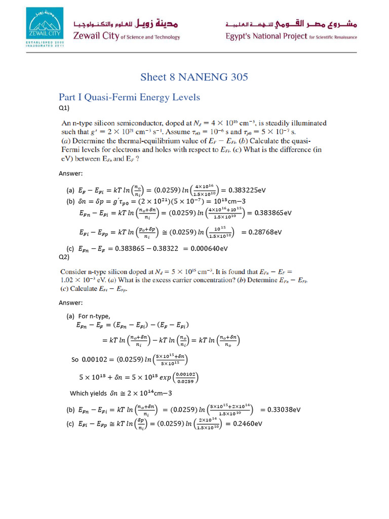 Sheet8 & Solutions | PDF | Physical Chemistry | Physics