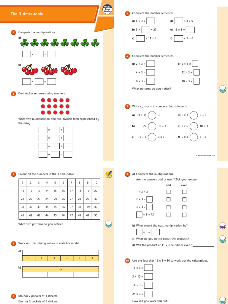 Y3 Lesson 4 The 3 Times Table 2019 | PDF | Mathematics | Arithmetic