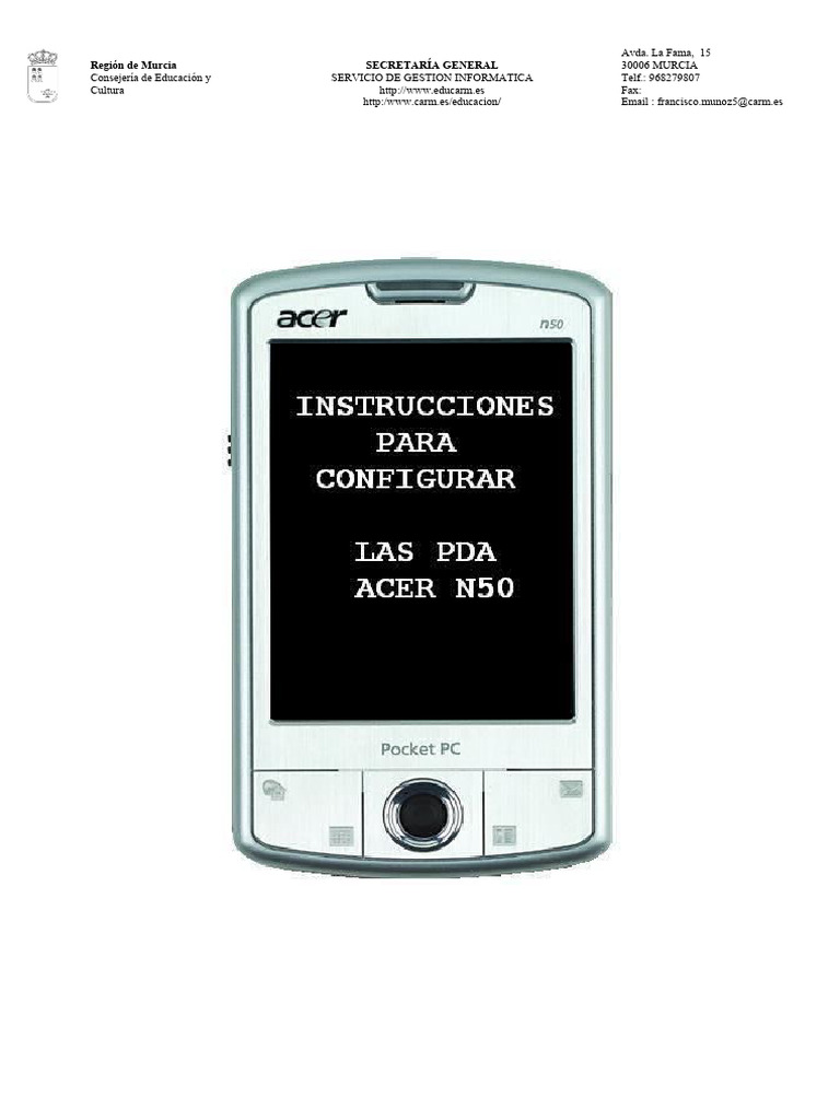 19908-Configurar Pda Acer | PDF | Dirección IP | Redes