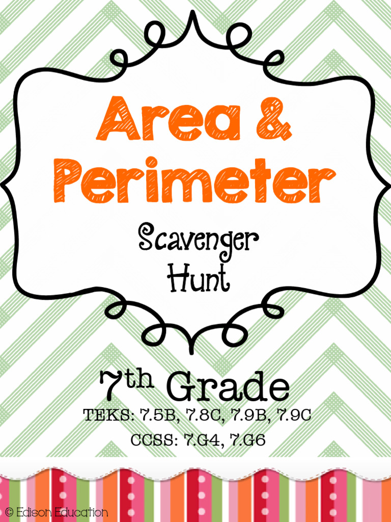 Area & Perimeter: Scavenger Hunt | PDF | Area | Geometry