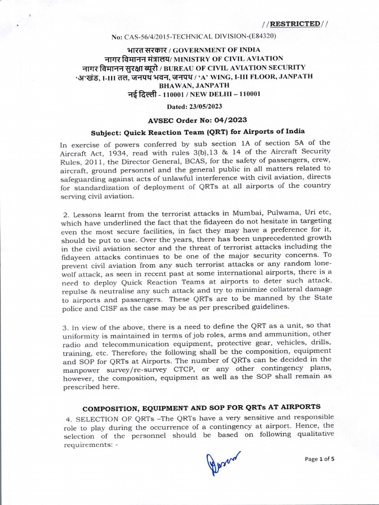 AO 04 23 QRT at Airports PDF | PDF
