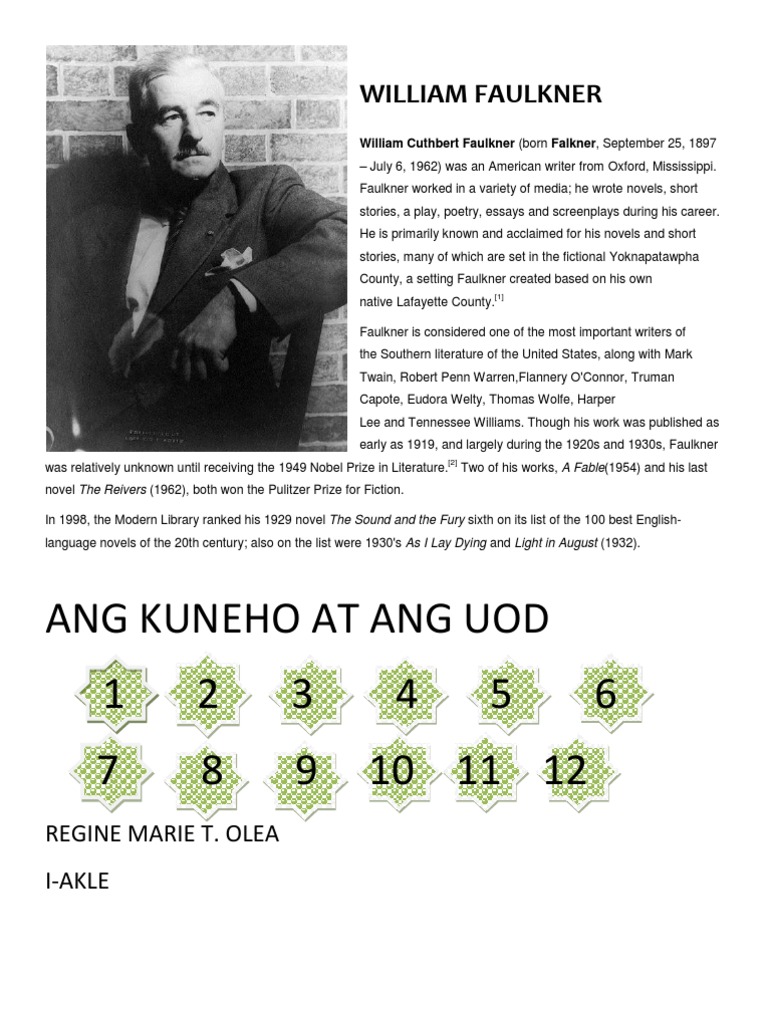 William Faulkner: Southern Literature Icon | PDF