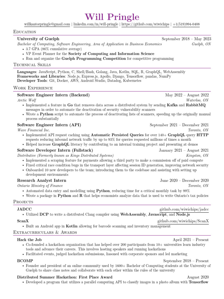 Guelph Computing Graduate Profile | PDF | Computer Engineering ...