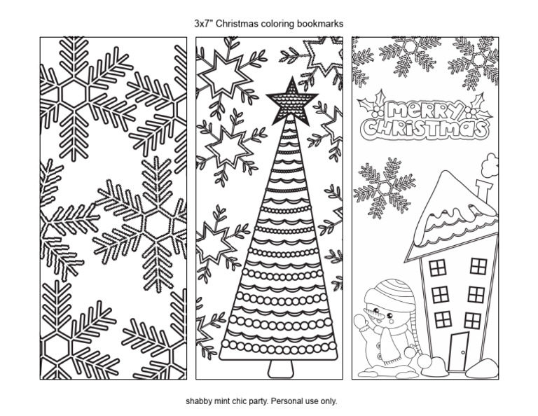 Christmas Coloring Bookmark 3x7 - Final | PDF