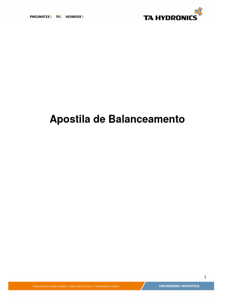 Apostila de Balanceamento - Layout TA Hydronics | PDF | Válvula | Temperatura