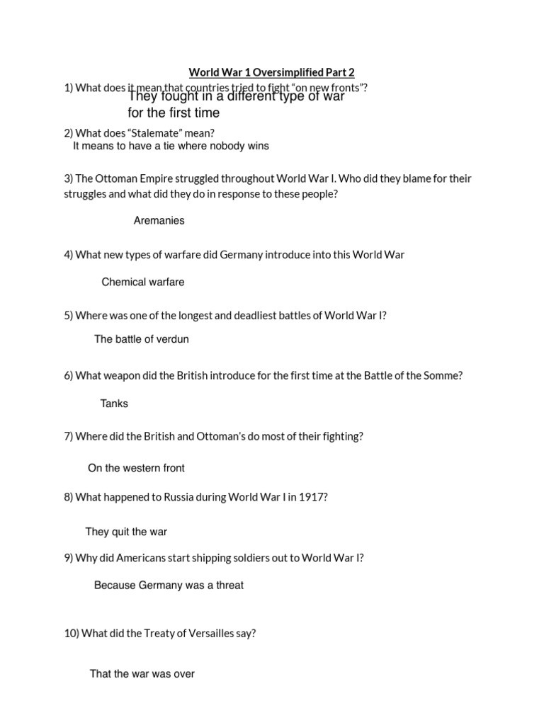 WWI Oversimplified Part 2 | PDF