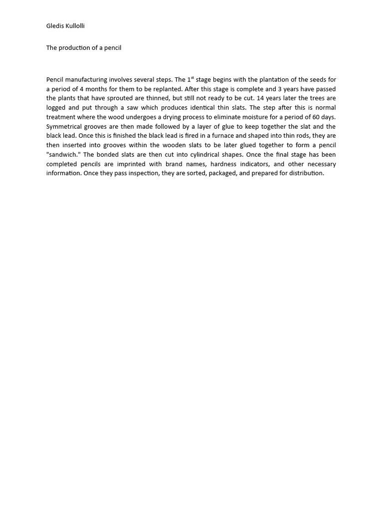 Pencil Manufacturing Process Explained | PDF