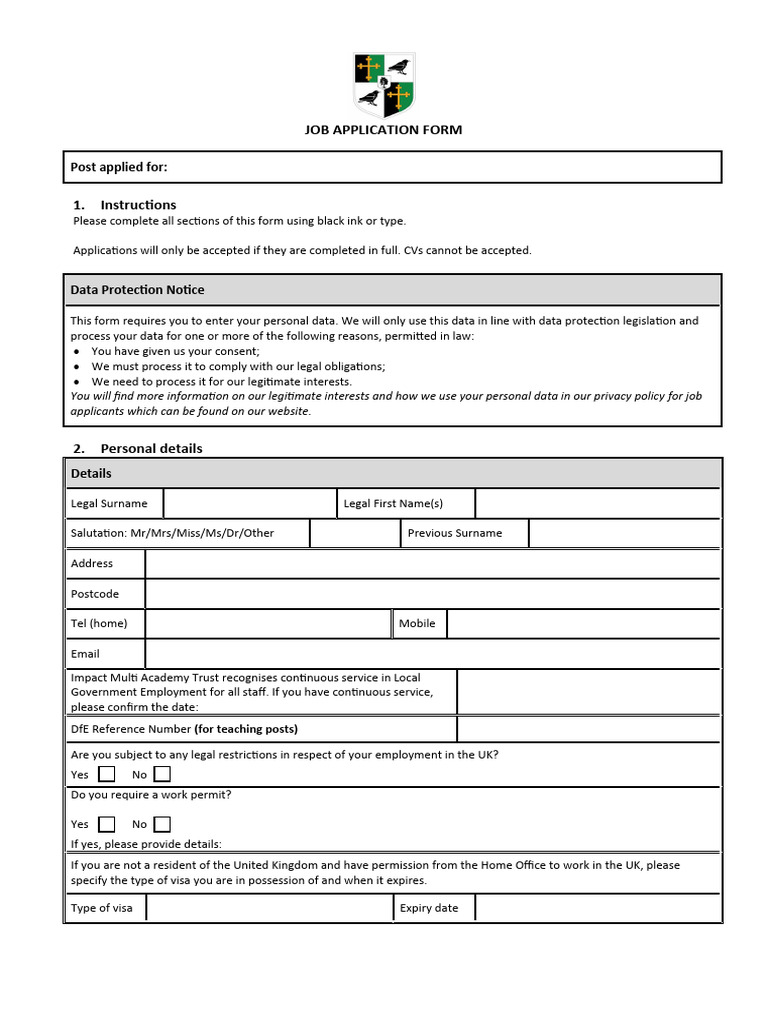 Trust Application Form Teaching and Support | PDF | Justice | Crime & Violence