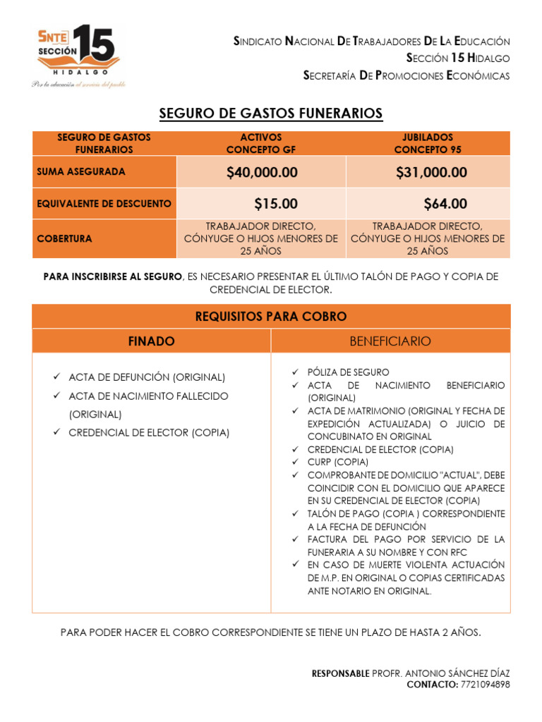 Información Del Seguro de Gastos Funerarios | PDF