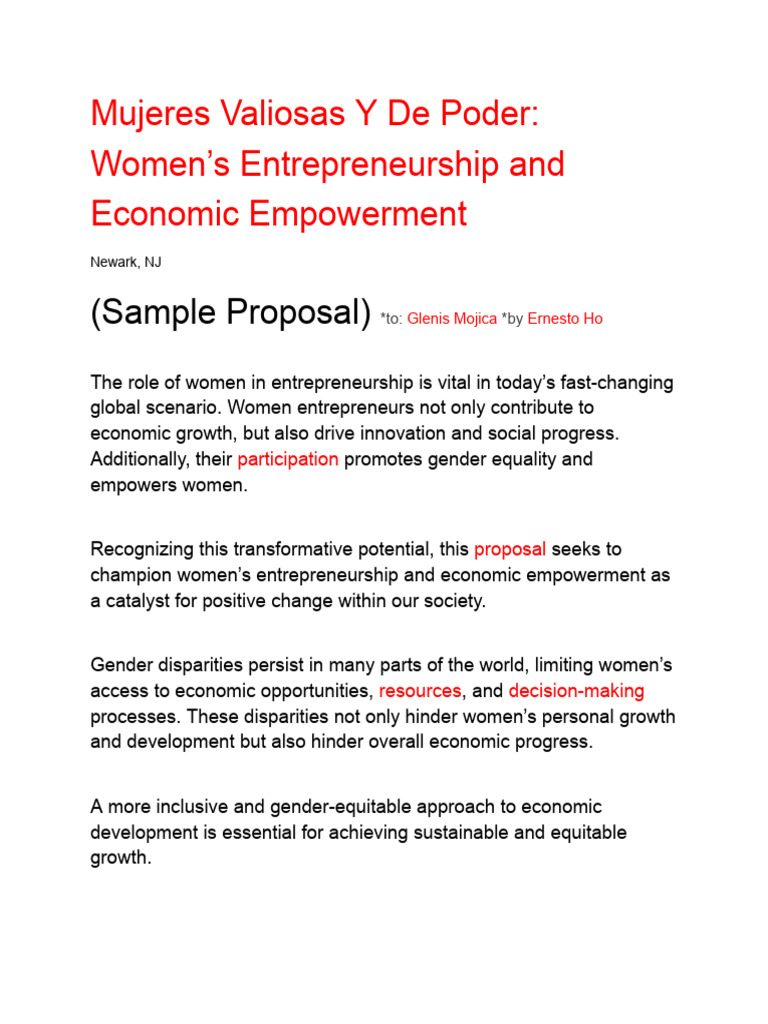 1 Mujeres Valiosas Y de Poder - Women Entrepreneurship and Economic ...
