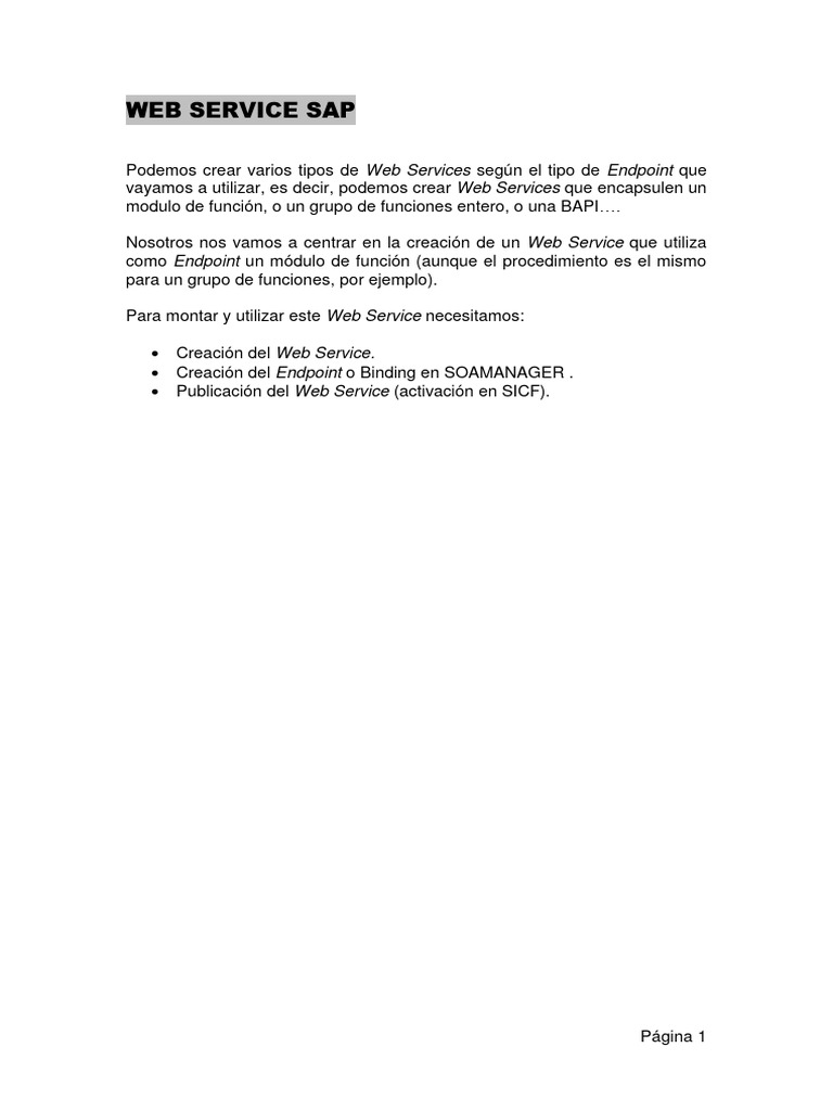 Creación de Web Services en SAP | PDF | Red mundial | Internet y web