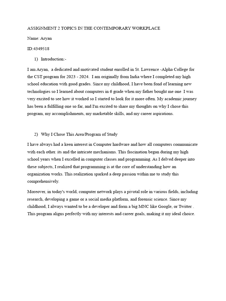 Assignment 2 Aryan 4349518 1 | PDF | Critical Thinking | Intelligence