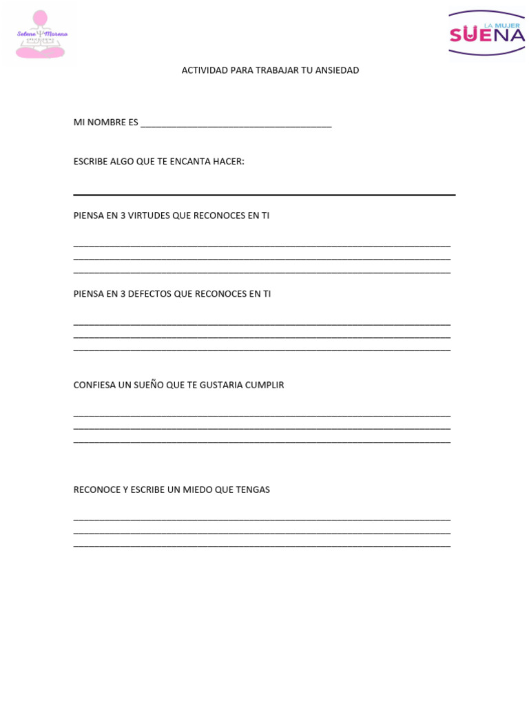 Actividades para Manejar la Ansiedad | PDF | Ansiedad | Temor