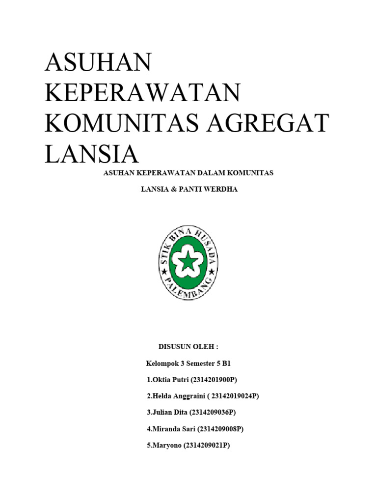 Asuhan Keperawatan Komunitas Agregat Lansia | PDF