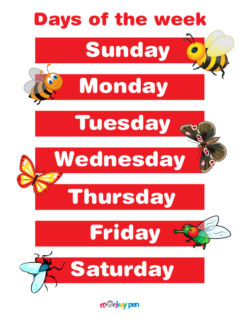 Days of the Week List | PDF