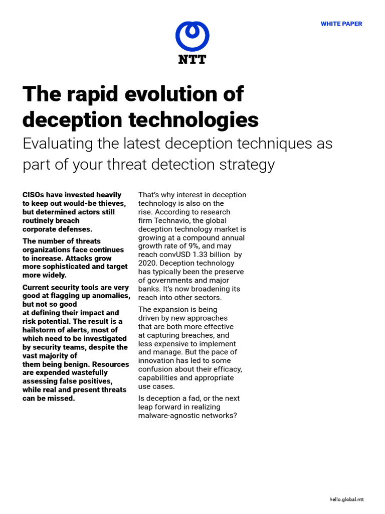 The Rapid Evolution of Deception Technologies - Whitepaper | PDF ...