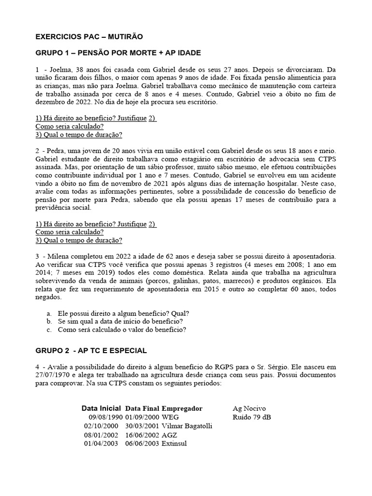 Exercicios PAC Mutirão | PDF | Câncer | Câncer de mama