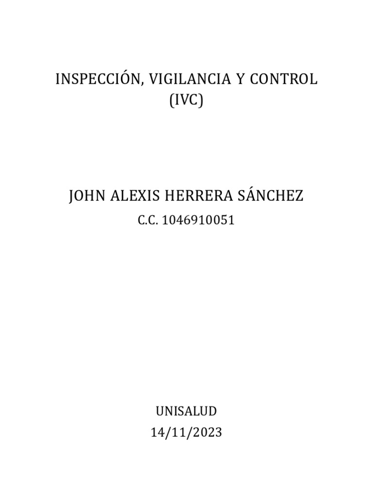 Inspección, Vigilancia y Control (IVC) | PDF