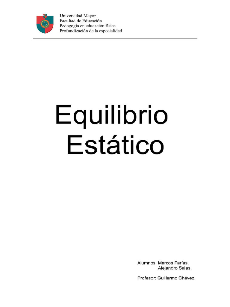 Trabajo Equilibrio Estatico | PDF