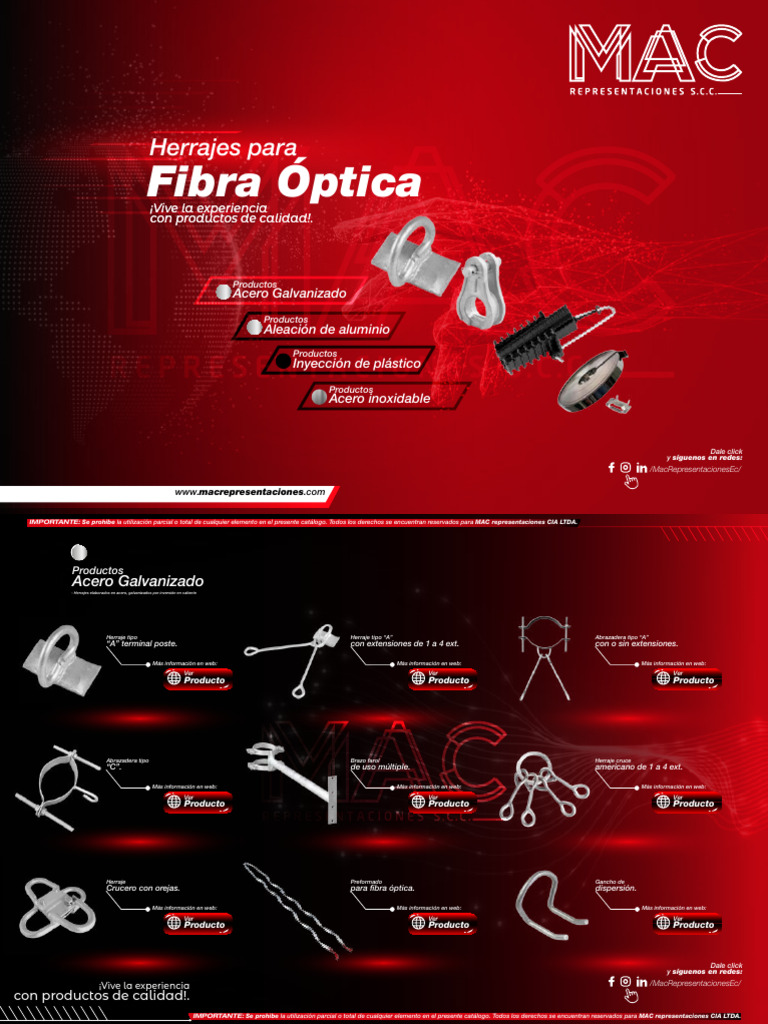 Brochure Mac Representaciones S.C.C | PDF | Fibra óptica | Bienes manufacturados