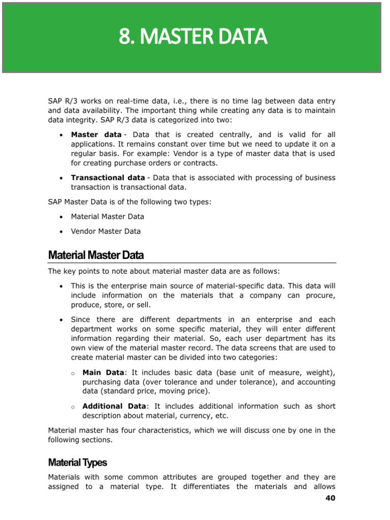 Material Master | Download Free PDF | Data | Information