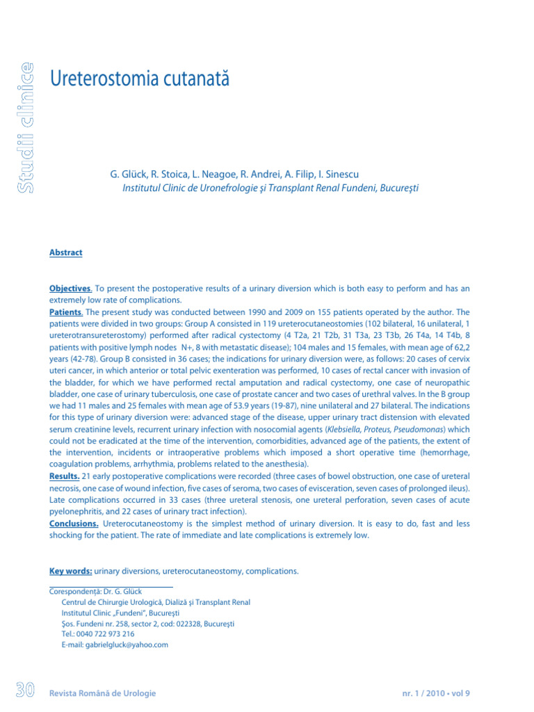 Ureterostomia Cutanata | Download Free PDF | Urinary System | Medicine