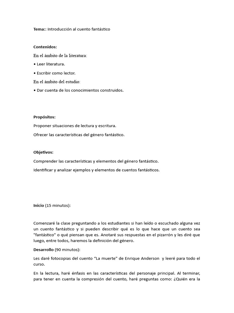 Introducción al Cuento Fantástico | PDF | Fantasía | Cuentos