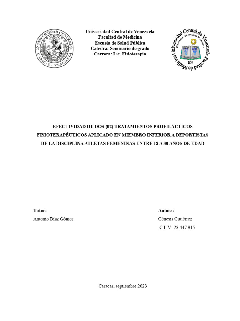 Tratamiento Profilactico | PDF | Terapia física | Medicina CLINICA