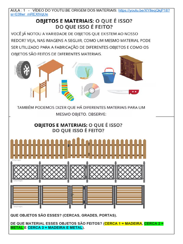 Ciências - Propriedades e Usos Dos Materiais | PDF