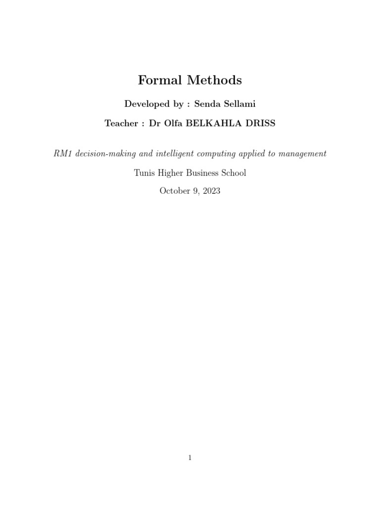 Formal Methods | PDF | Formal Methods | Formal Verification Formal Methods | PDF | Formal Methods | Formal Verification