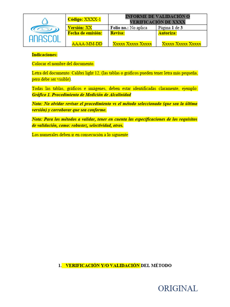 Plantilla Verificación - Informe de Validación o Verificación | Descargar gratis PDF | Science