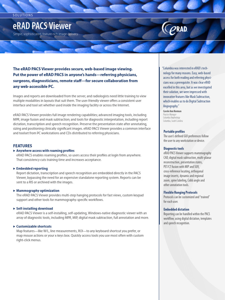 Solutions eRAD-PACS | PDF | Information Technology | Computer Science