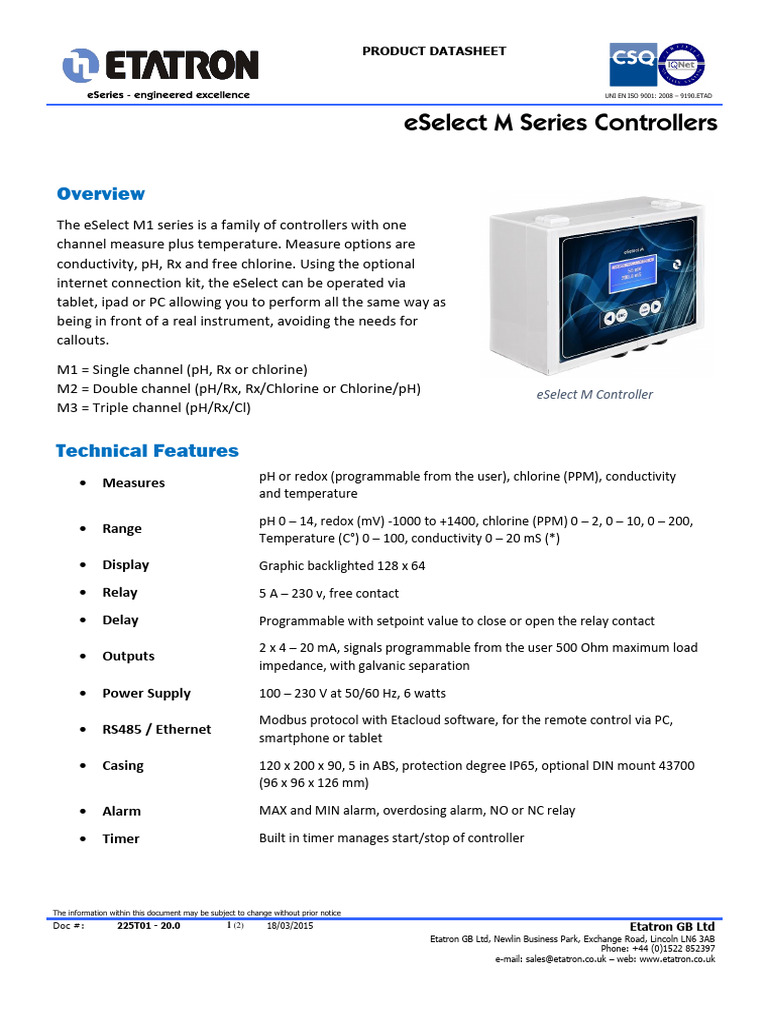 Eselect M Series Datasheet 2023 | PDF | Relay | Computer Hardware