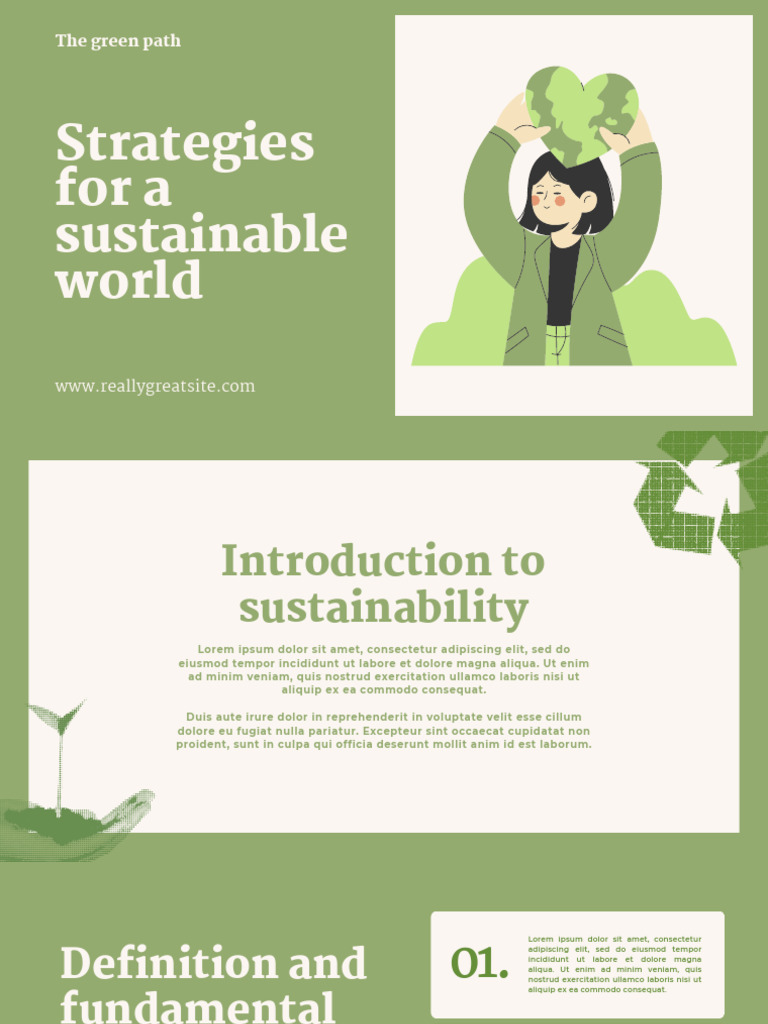 Green Illustrated Sustainable World Presentation | PDF