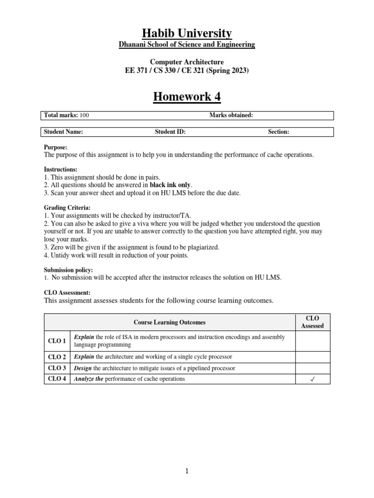 Homework4 v2 Solution | PDF | Cpu Cache | Computer Programming