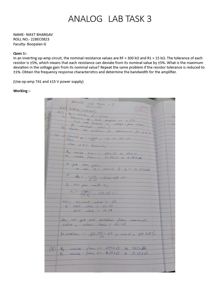 Analog Lab Task 3 | PDF