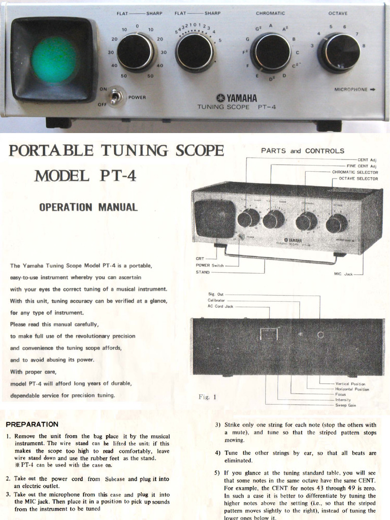 Yamaha PT 4 Tuning Scope Service Manual | PDF