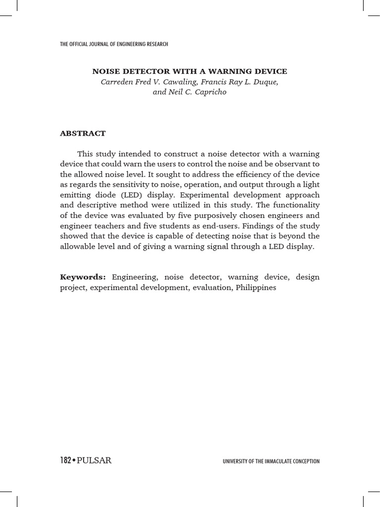 Noise Detector with LED Warning System | PDF | Microphone | Light ...