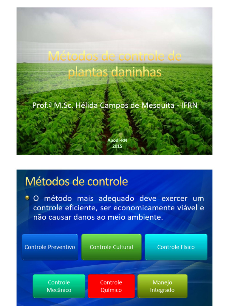 Métodos de Controle de Plantas Daninhas | PDF | Agricultura | Arado
