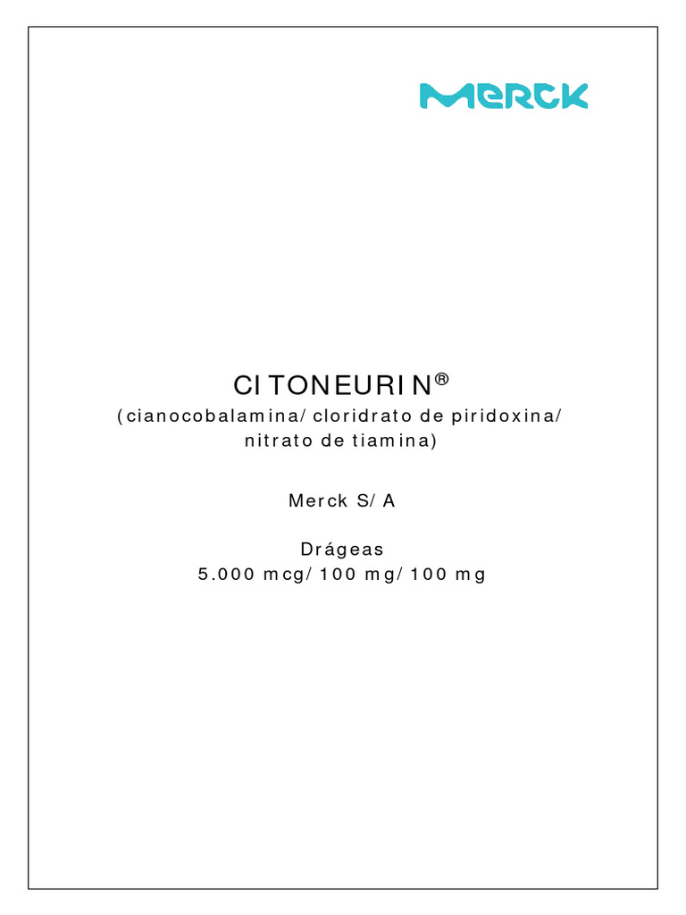Citoneurin Bula Profissional tcm512 134974 | PDF | Metabolismo | Vitamina