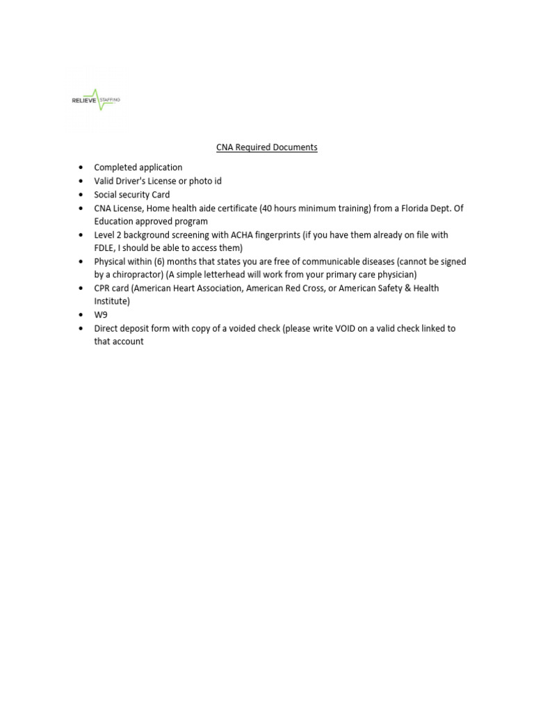 RS CNA Onboarding Packet | PDF | Limited Liability Company | Social ...