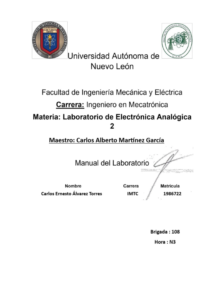 Lab Elec Analogica 2 Pdf Rectificador Amplificador Operacional 