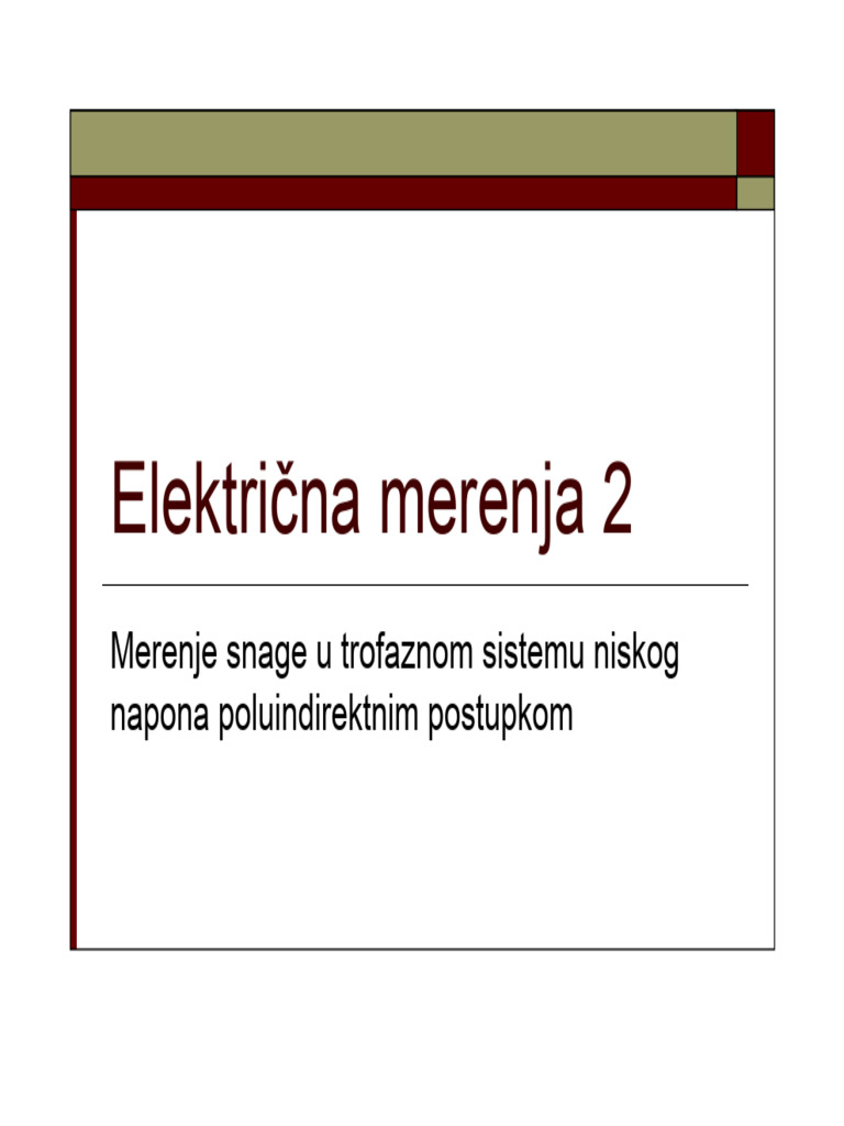 8 - Merenje Snage -Primena Mernih Transformatora (1)-1 | PDF