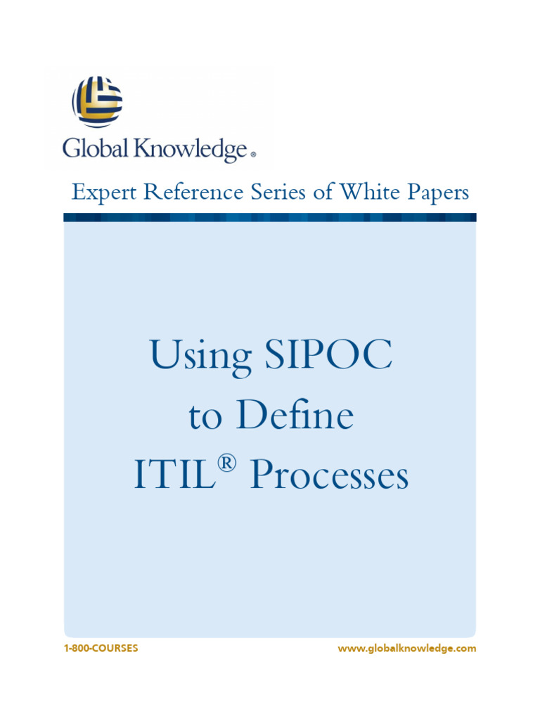 WP Using Sipoc To Define Itil Processes | PDF | Cakes | Performance ...