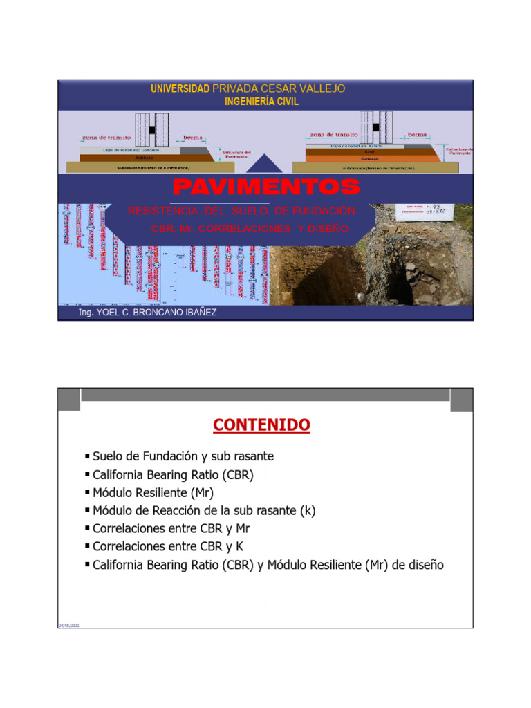 Suelo de Fundacion - Sub Rasante, CBR y MR de Diseño n.01 | PDF ...
