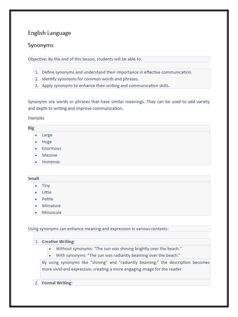 Synonyms | PDF | Communication