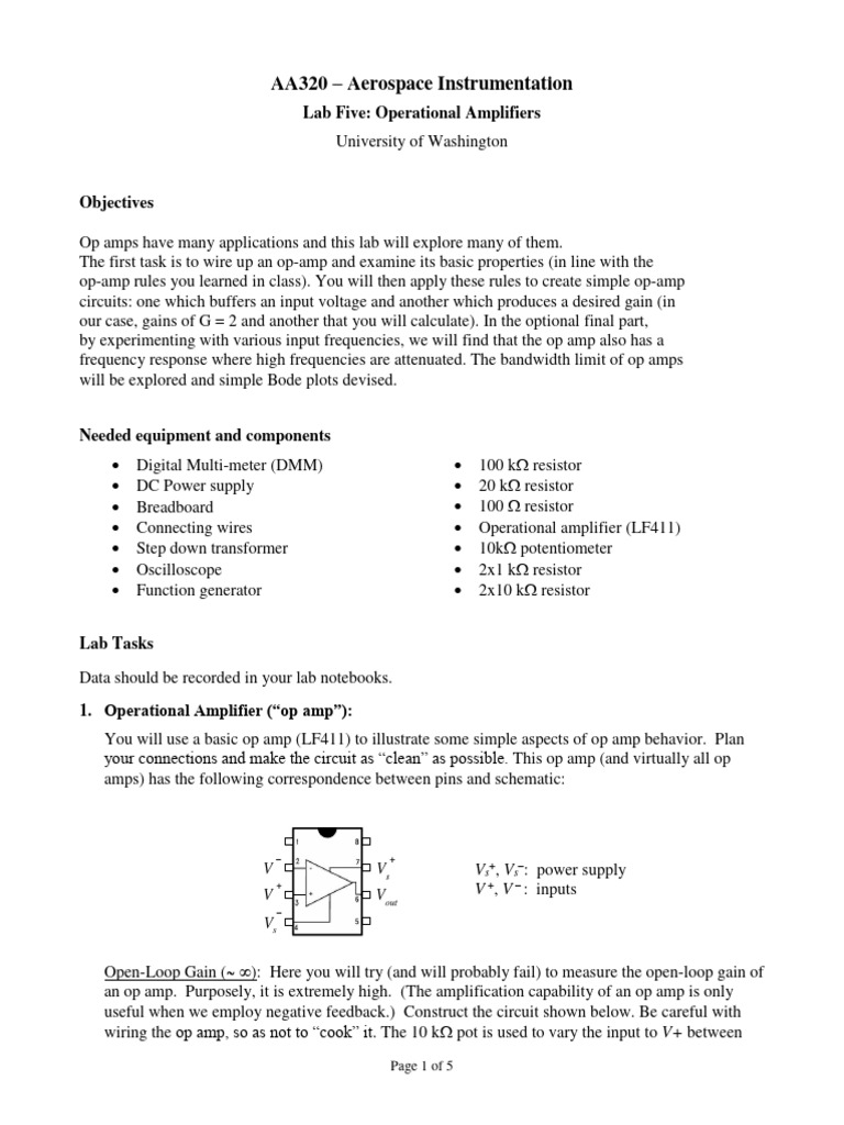 Lab #5 Mod | PDF | Operational Amplifier | Amplifier