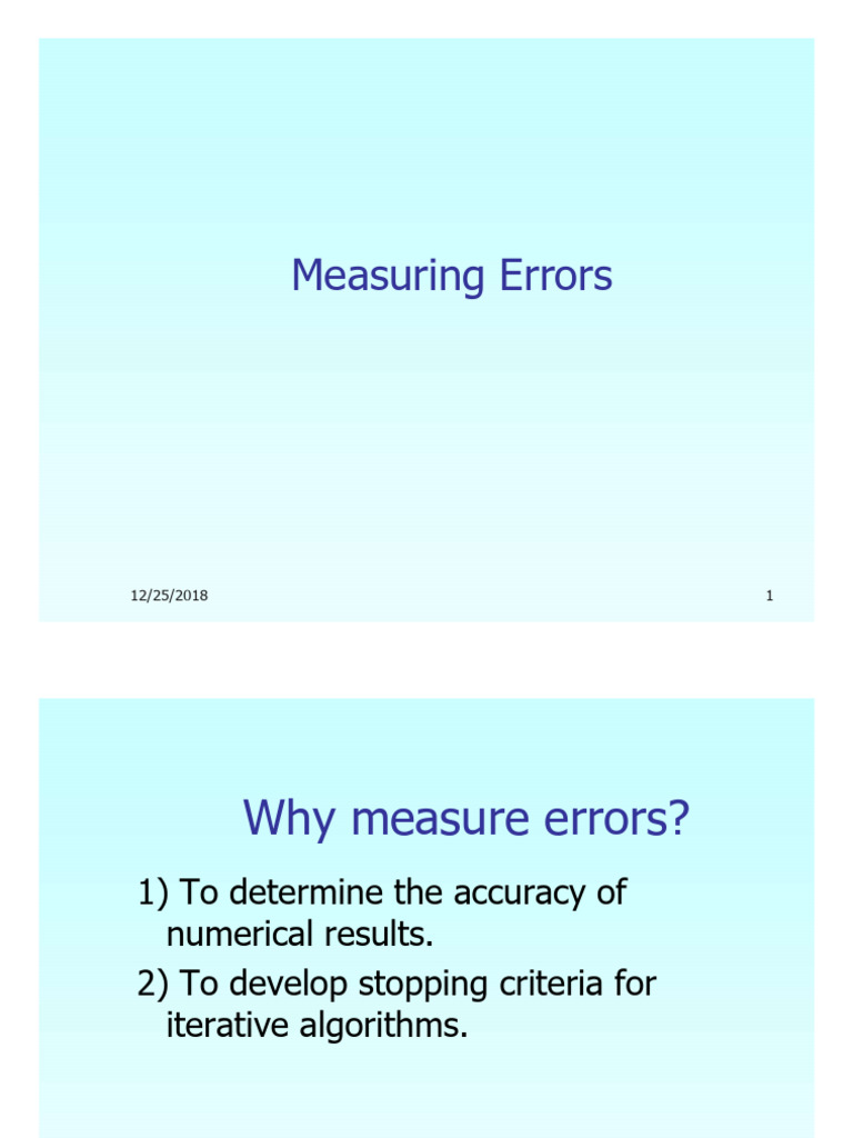 Measuring Errors | PDF | Numerical Analysis | Mathematical Analysis