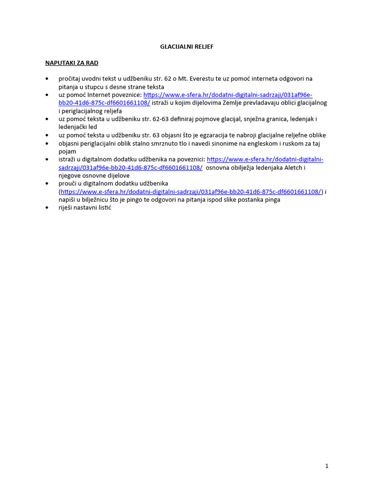 Glacijalni reljef | PDF