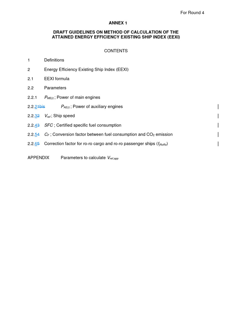 1-1. EEXI Calculation Guidelines - Final - Track Change | PDF | Marine ...